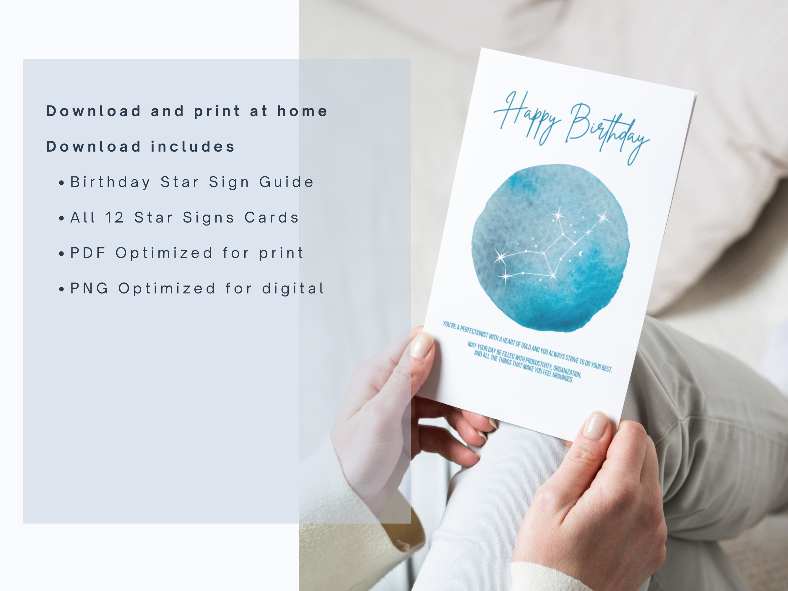 Zodiac Birthday Cards | Digital Download | Star Signs | Zodiac Signs ...