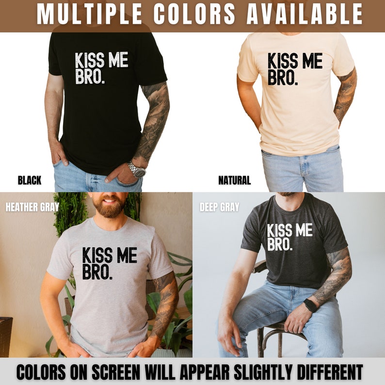 Kiss Me Bro Gay Pride Shirt for Men Queer Shirts LGBTQ Rainbow Gay Bear ...