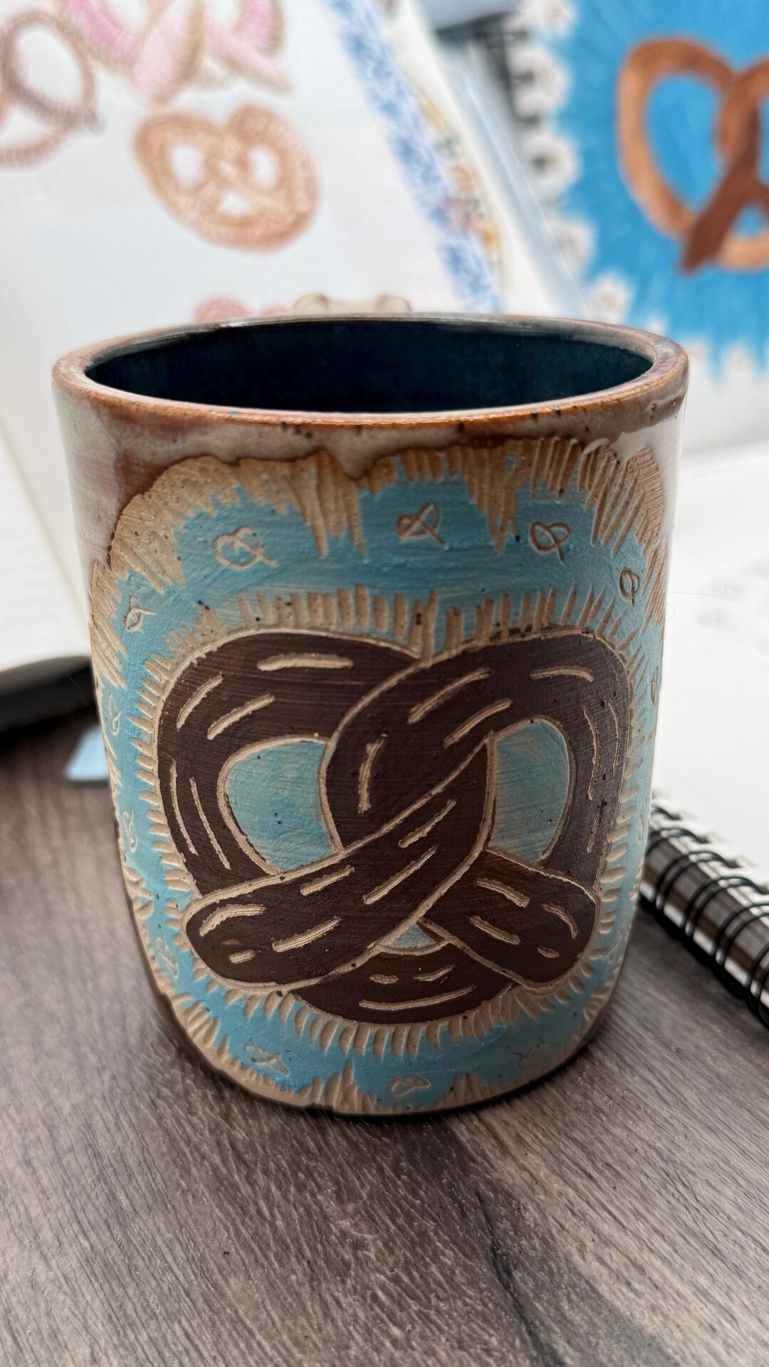 Stoneware Pretzel Mug: Handmade Ceramic Coffee Cup - Etsy