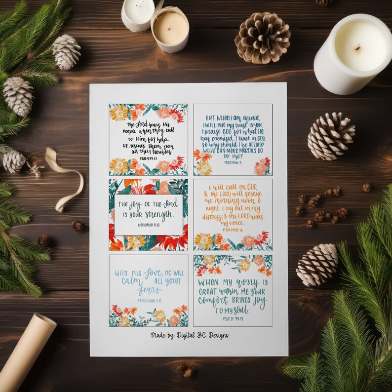 Scripture Cards for Anxiety, Printable Bible Study Scripture Cards ...