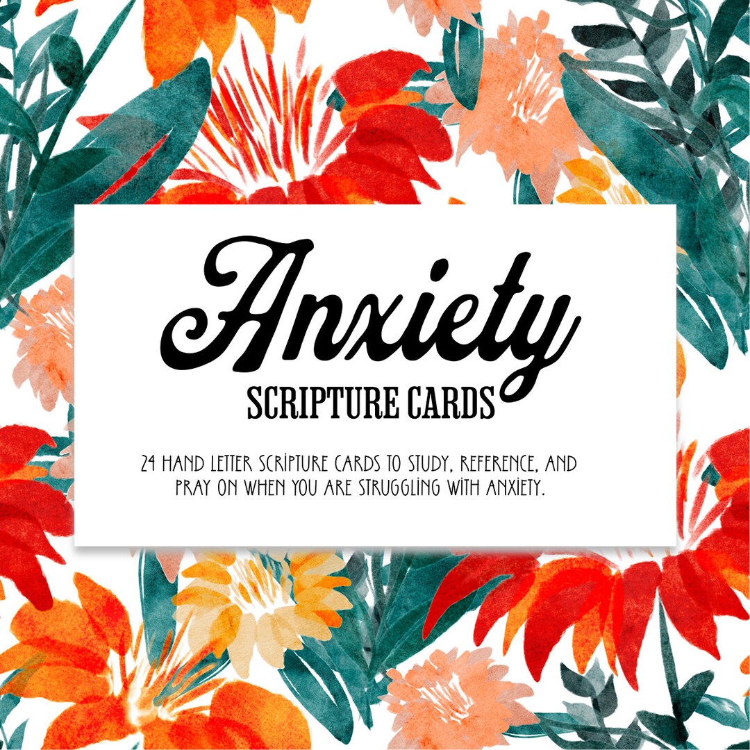 Scripture Cards for Anxiety, Printable Bible Study Scripture Cards ...