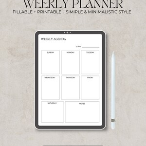 Five Day Weekly Planner Instant Download Printable, Fillable, Weekly ...
