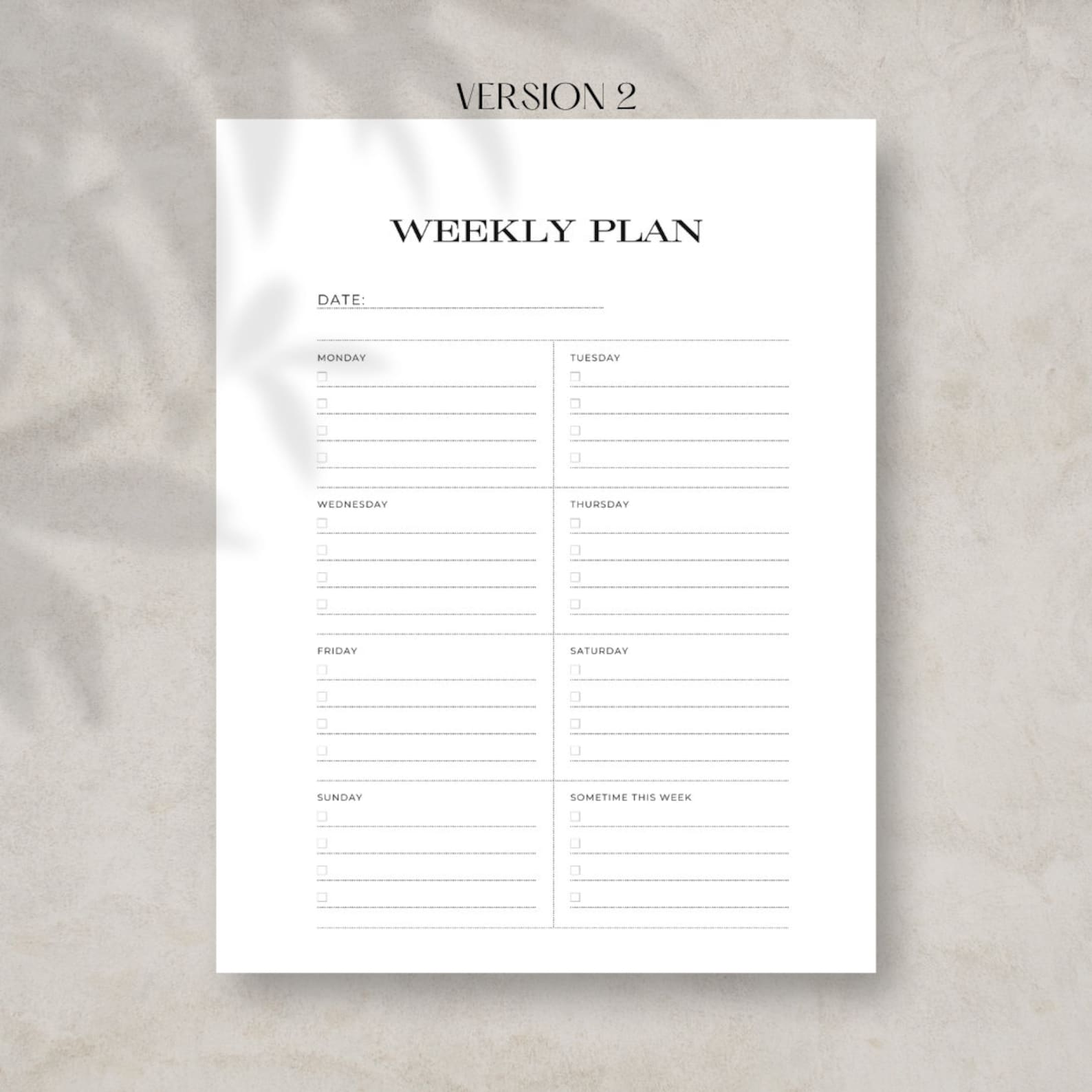 Five Day Weekly Planner Instant Download Printable, Fillable, Weekly ...