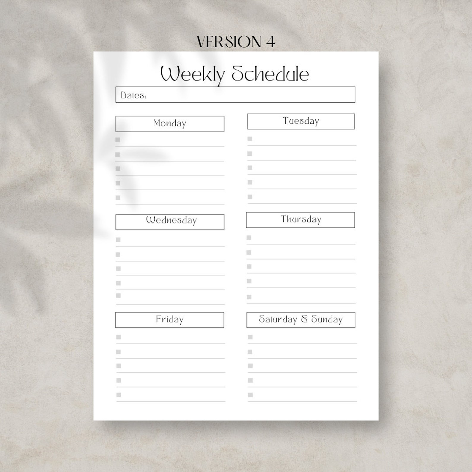 Five Day Weekly Planner | Instant Download | Printable, Fillable ...