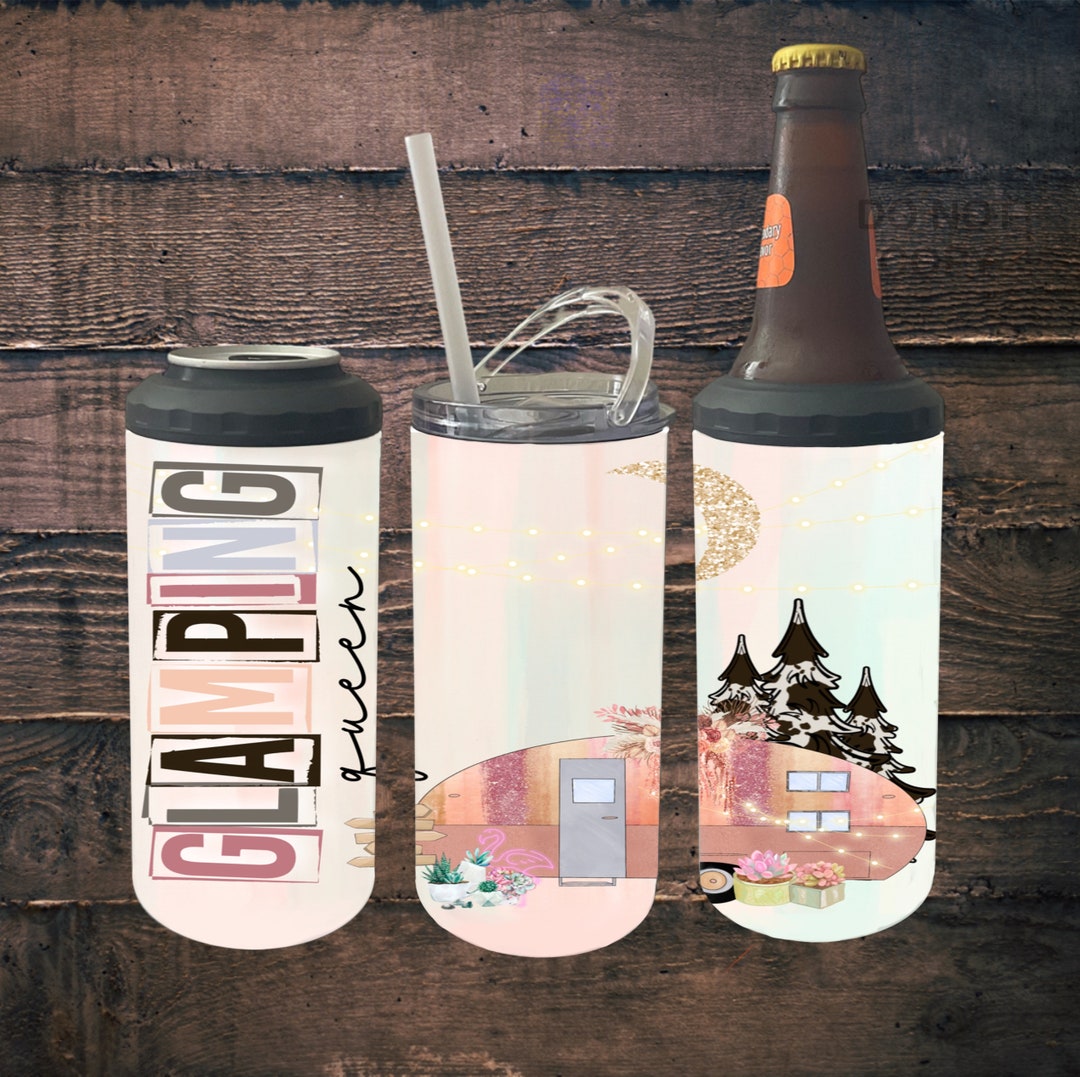 Glamping Queen, Retro Camper 16oz 4 in 1 Can Cooler, Camping Gifts ...