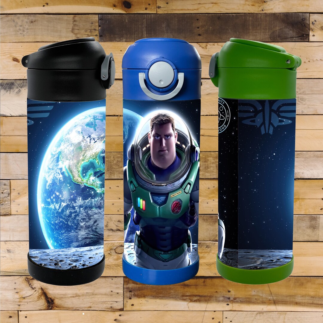 Buzz Lightyear 12oz Flip Top Kids Bottle With Straw - Etsy