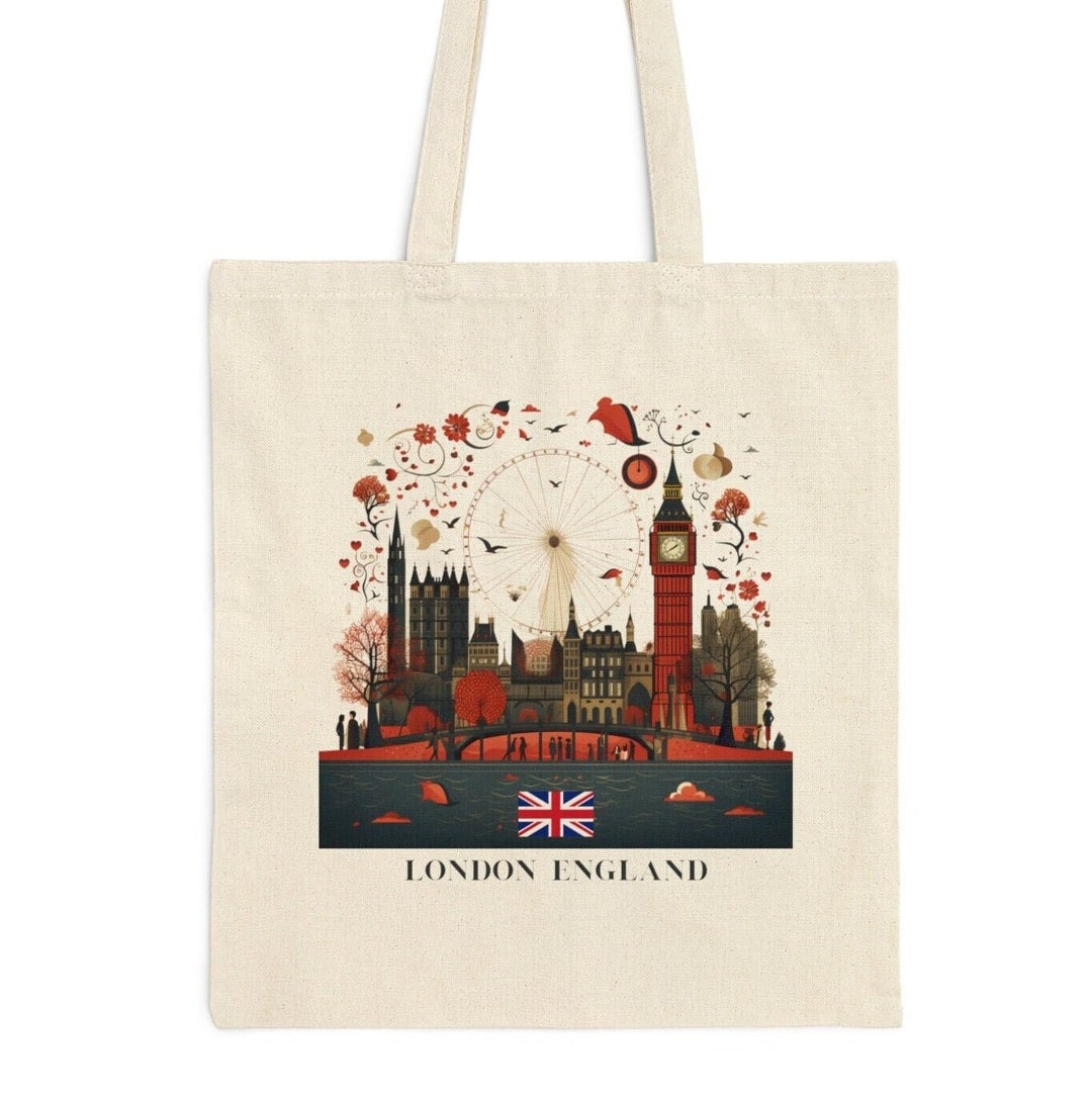 London Canvas Tote Bag, London England Vintage Style Tote, Travel ...