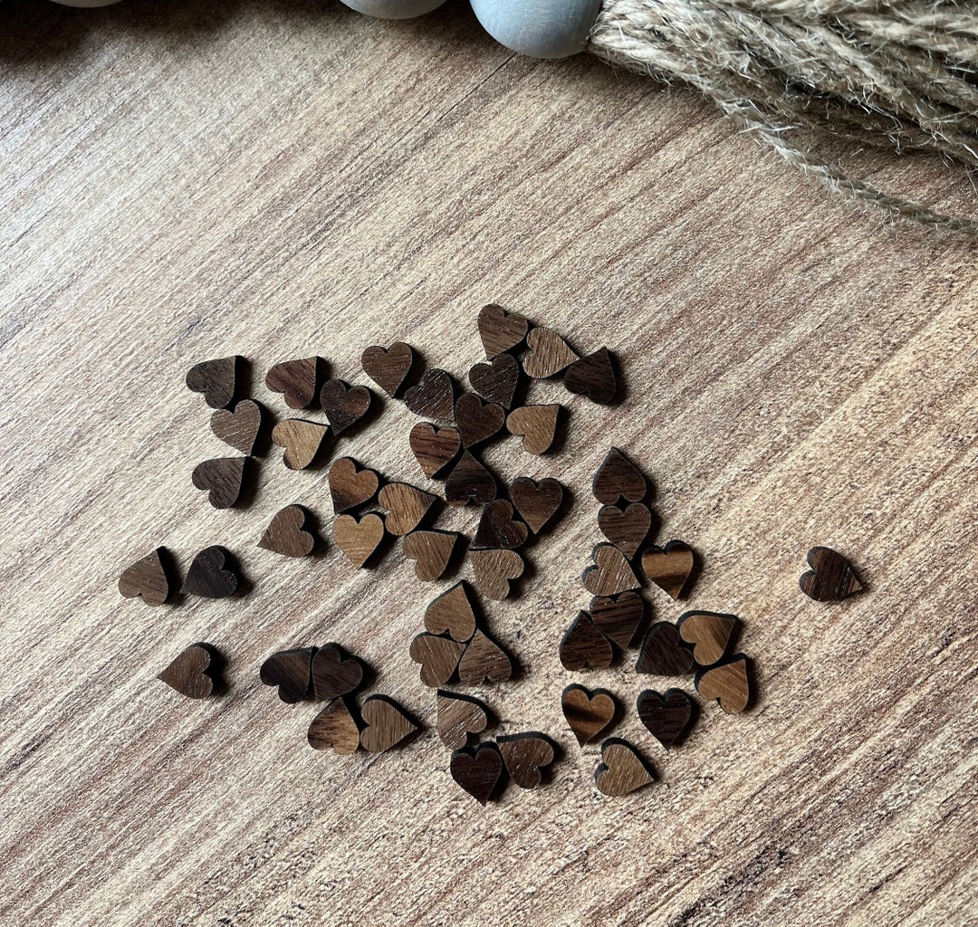 50 Pieces Heart Shaped Table Confetti Wood or Acrylic - Etsy