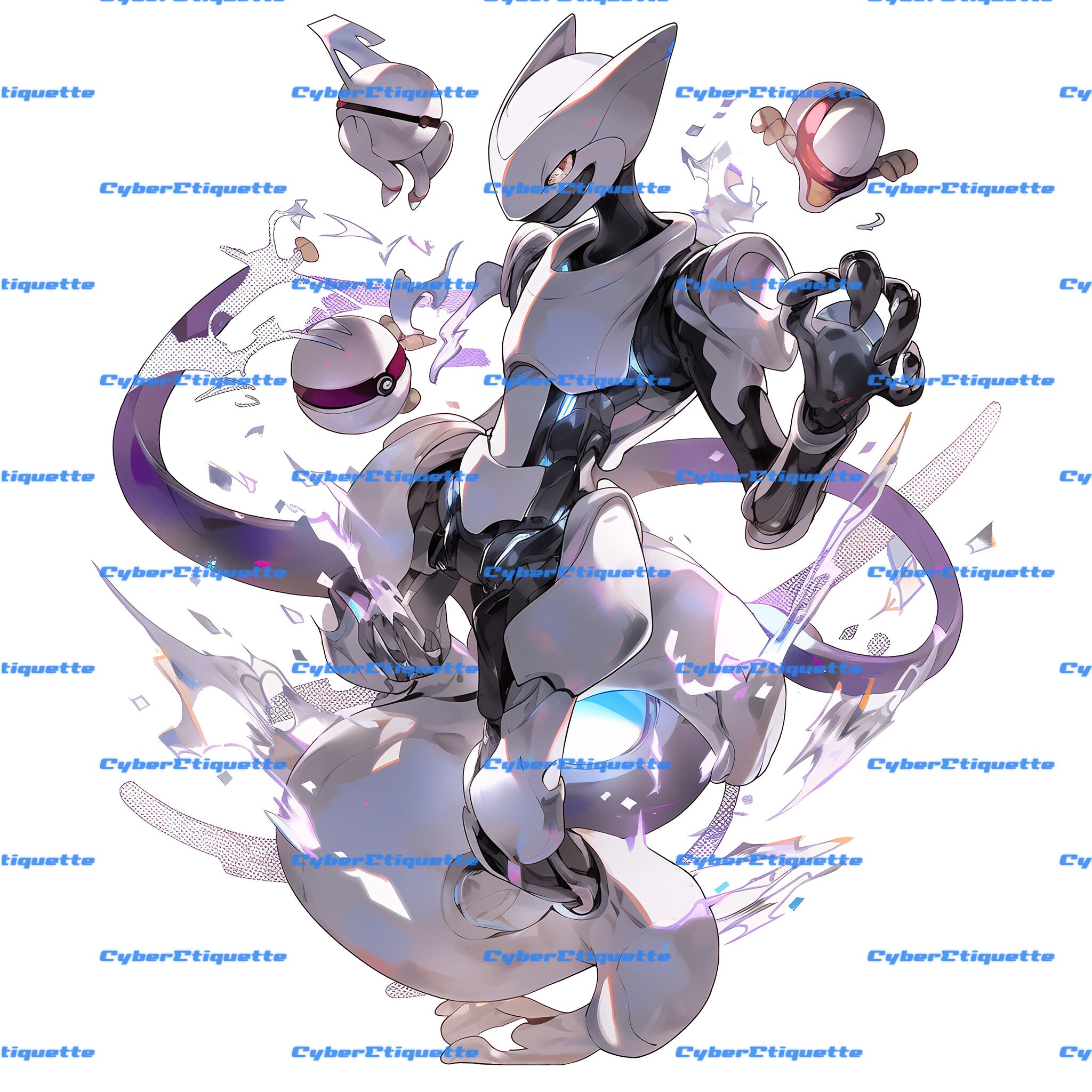 Mewtwo PNG, Commercial Use, Digital Download, Printable, T-shirt ...