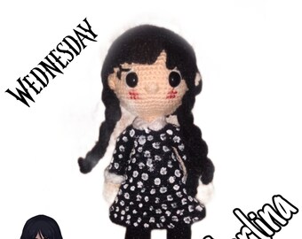 Crochet Pattern Merlina Wednesday Addams Amigurumi PDF Tutorial - Etsy