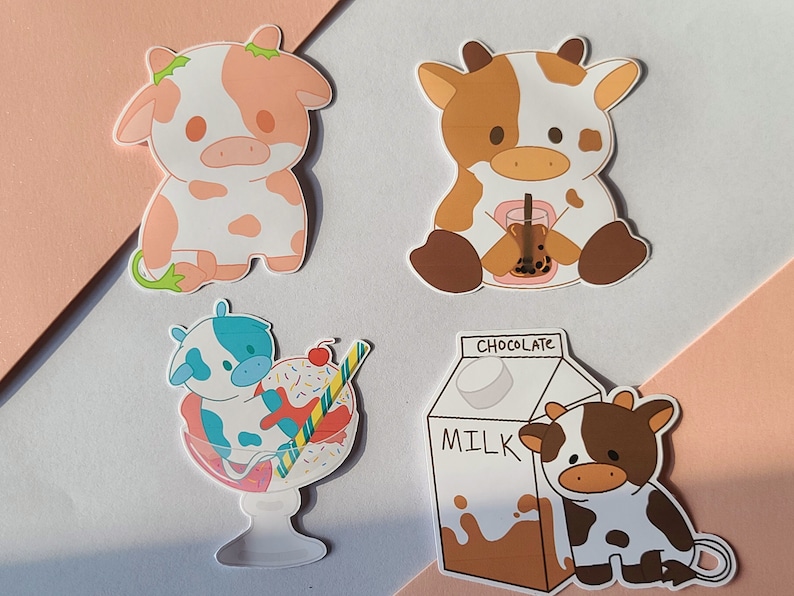 Cute Cow Stickers | Stickers | Cute | Cute Stickers | Vinyl | Art - Etsy