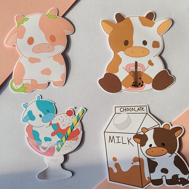 Cute Cow Print Stickers - Etsy