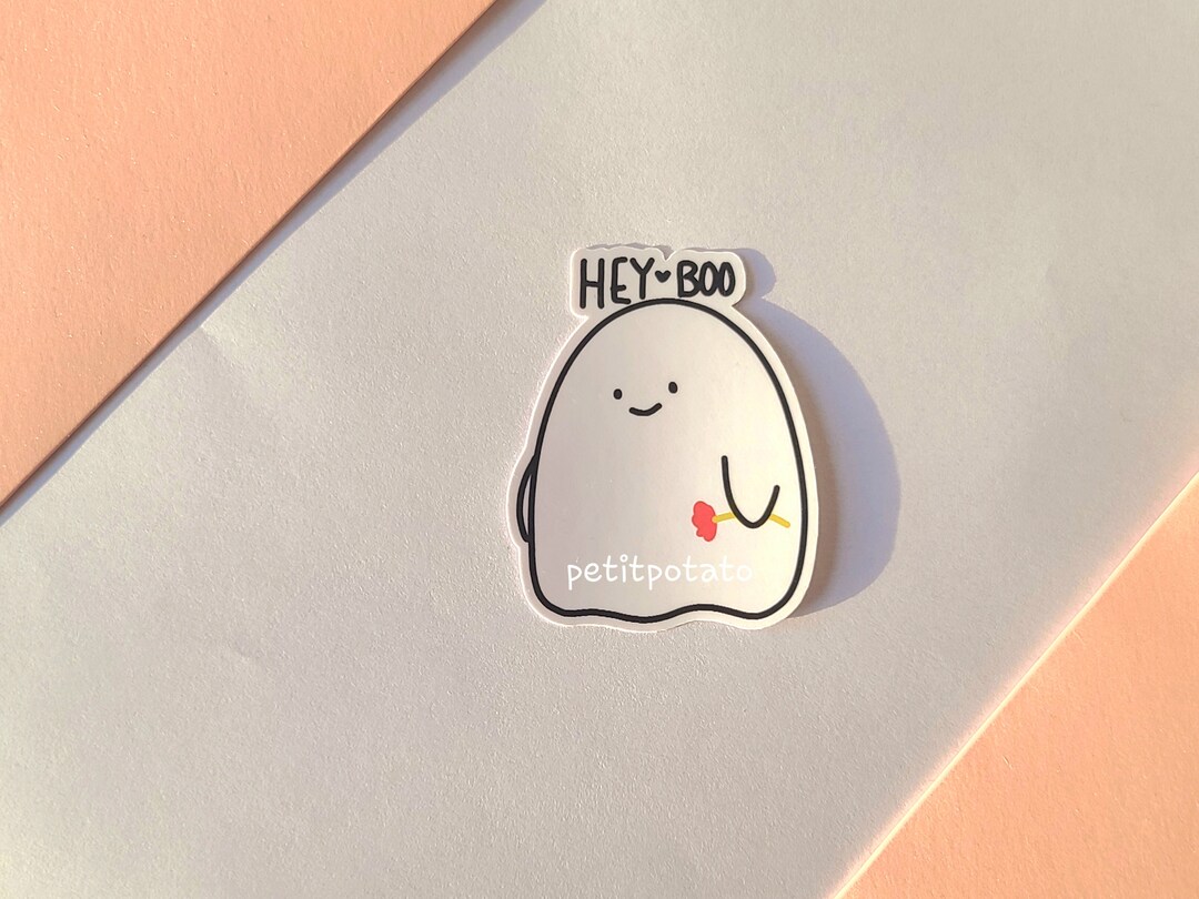 Hey Boo Ghost Sticker: Waterproof Halloween Stickers - Etsy