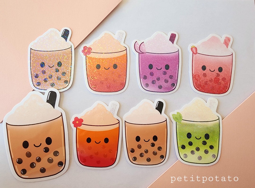 Boba Tea Stickers | Cute Stickers | Bubble Tea | Food Sticker ...