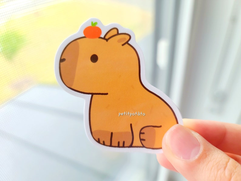 Capybara Sticker | Waterproof Sticker | Cute Capybara Sticker | Cute ...