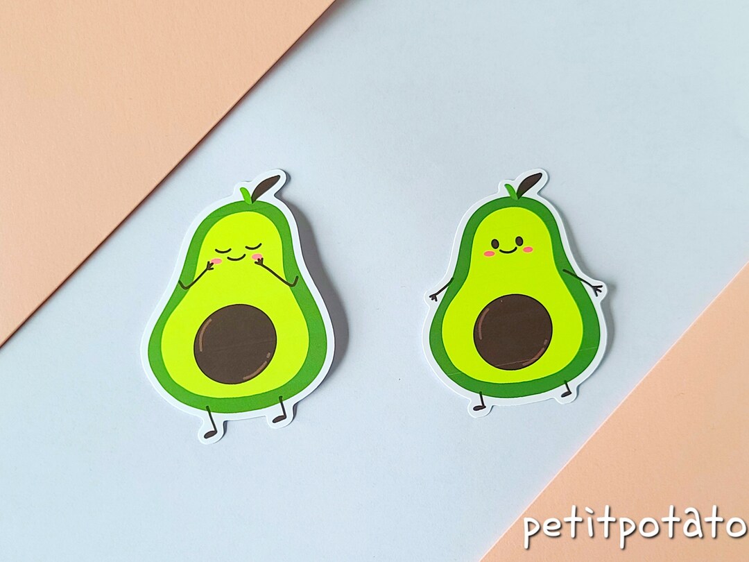 Cute Avocado Stickers | Avocado Stickers | Vinyl Matte Stickers | Vinyl ...