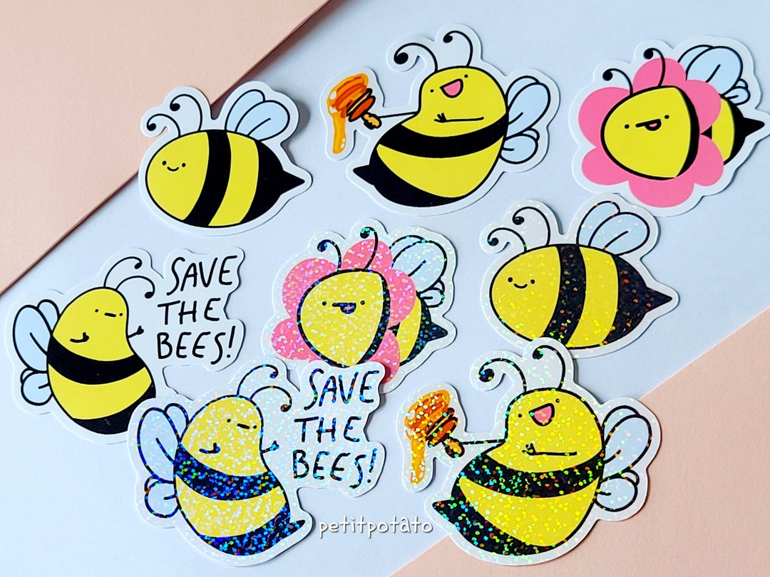 Bee Stickers | Waterproof Stickers | Cute Bee Stickers | Cute Stickers ...