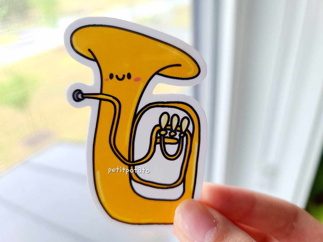 Cute Tuba Sticker | Waterproof Sticker | Instrument Stickers ...
