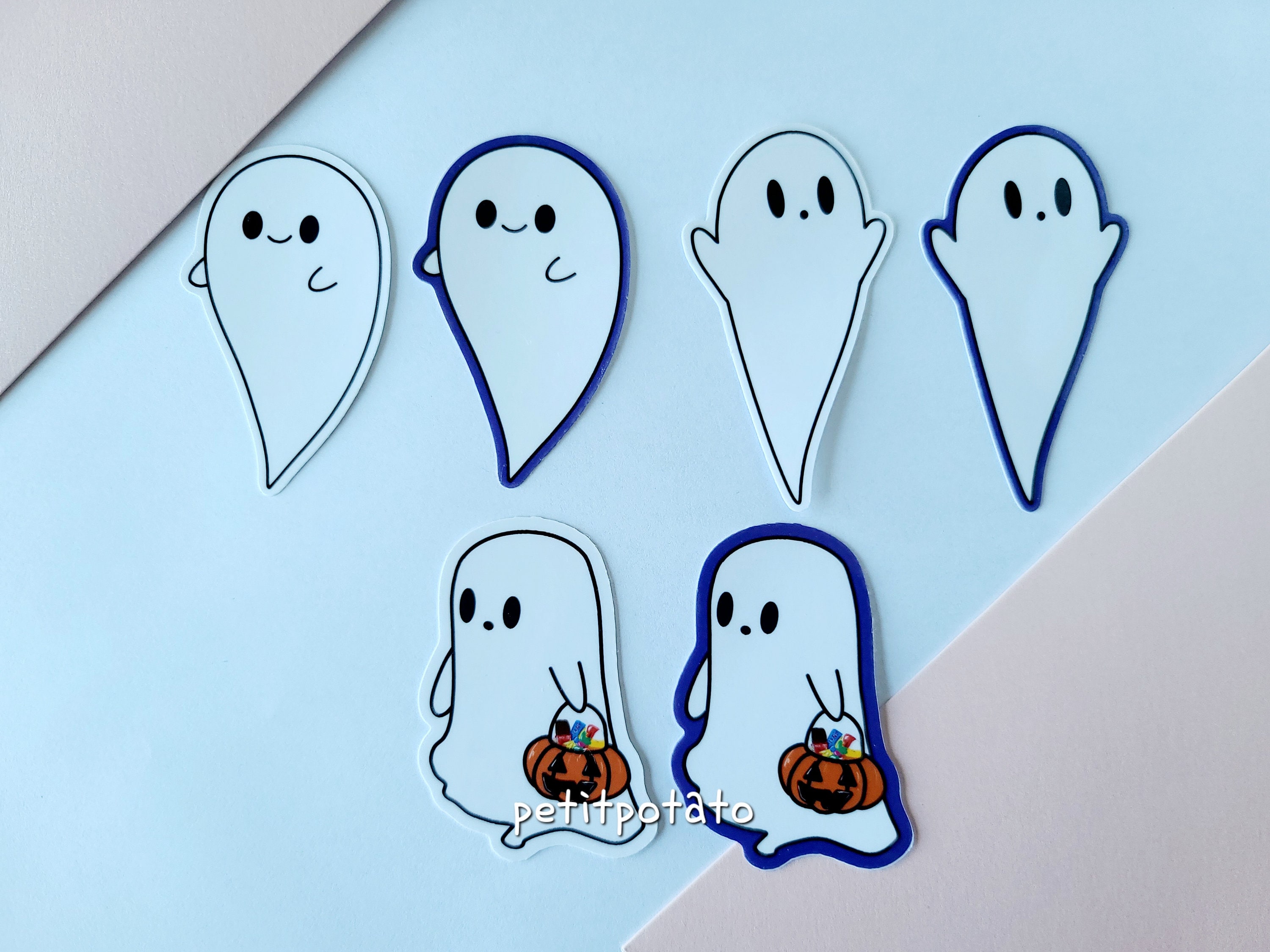 Ghost Sticker Set | Halloween Stickers | Waterproof Stickers | Cute ...