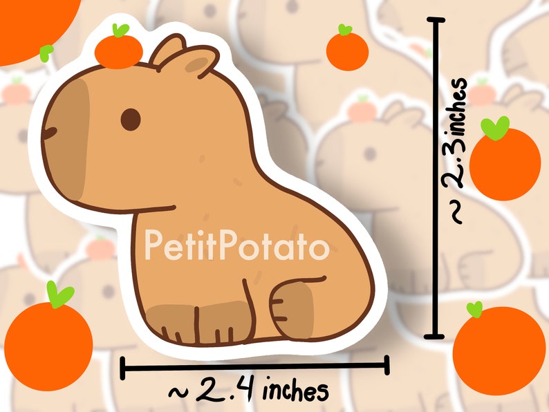Capybara Sticker | Waterproof Sticker | Cute Capybara Sticker | Cute ...