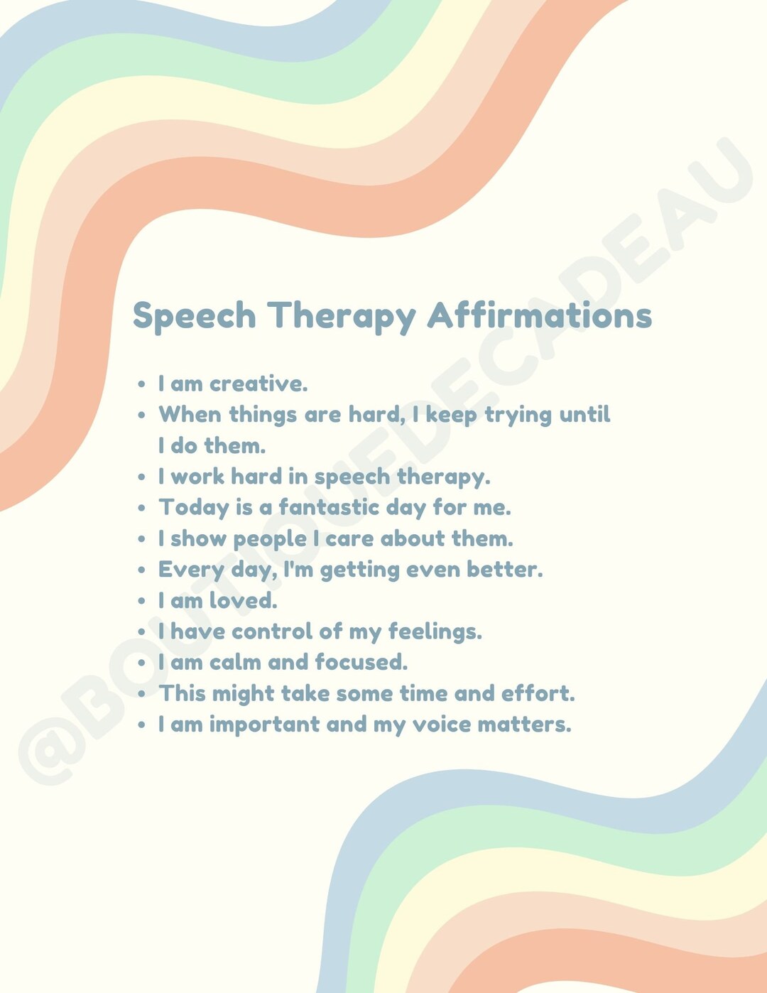 Speech Therapy Affirmations Materials for Speech Sessions - Etsy