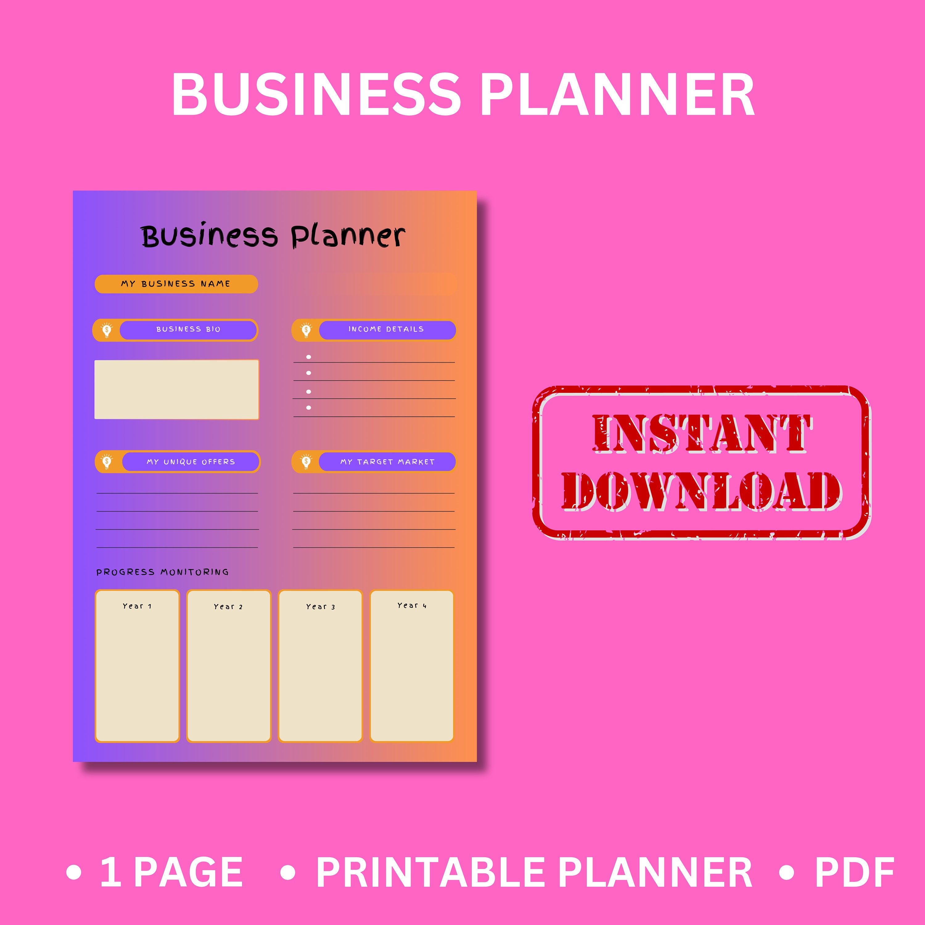 Business Planner, Printable Business Planner, Business Planner ...