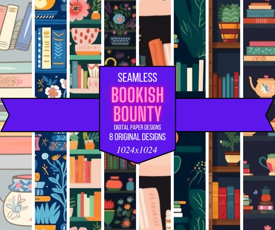 Seamless Bookish Bounty Digital Paper Designs Junk Journal - Etsy