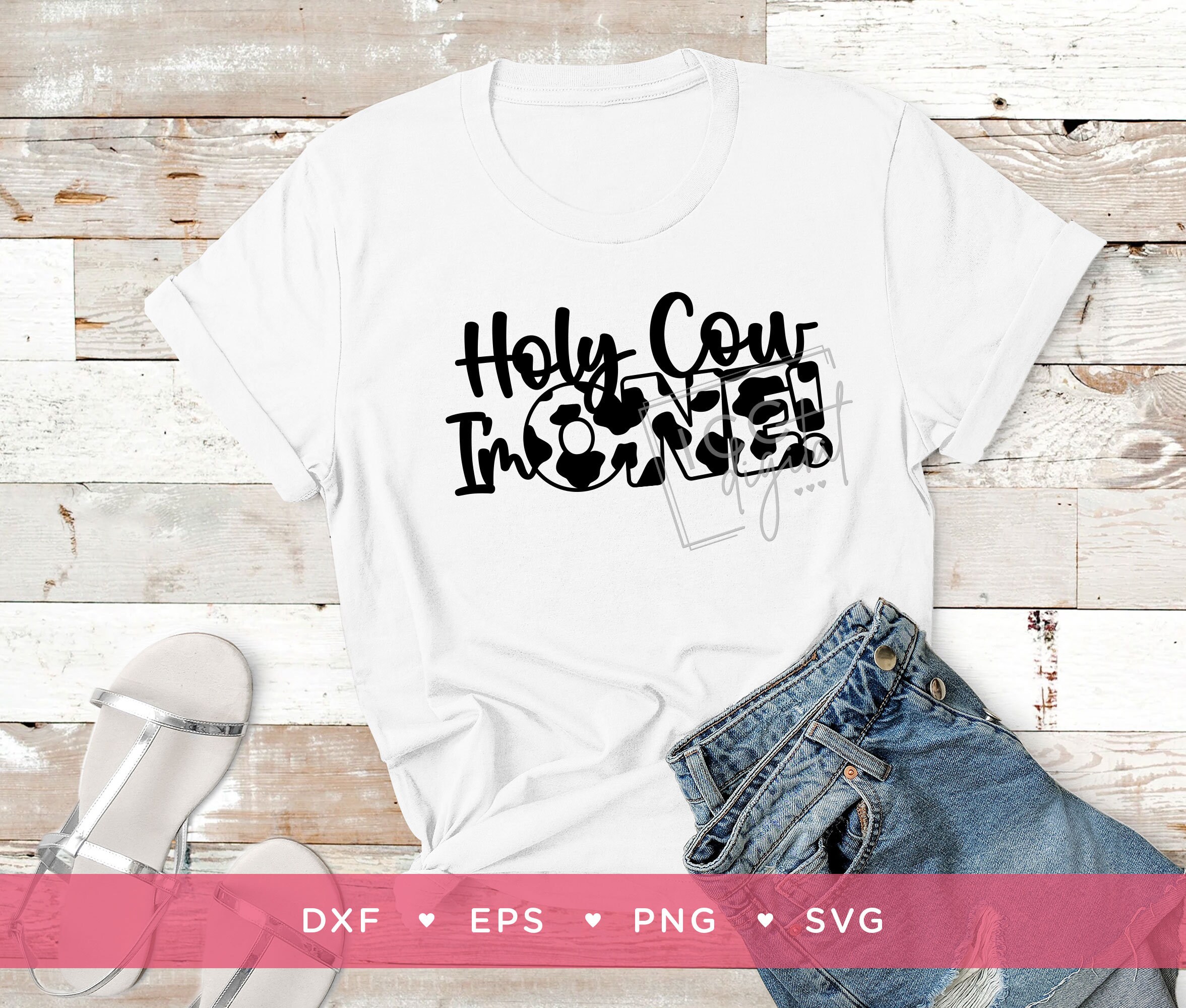Holy Cow I'm One Digital File Cow ONE Svg Farm Animal - Etsy