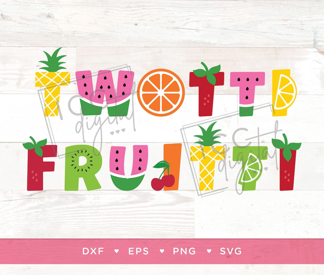 Twotti Fruitti Font, Fruit Letters Digital File, Strawberry Font, One ...