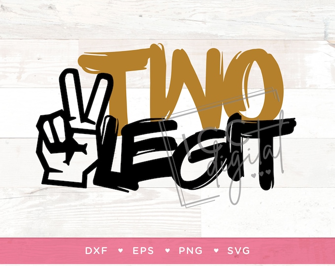 Two Legit to Quit Second Birthday 2nd Birthday Hip Hop Editable Neon ...