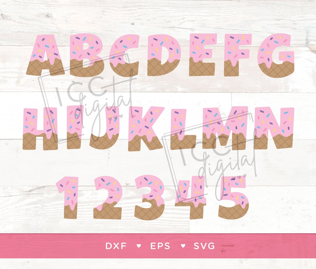 Ice Cream Letters Digital File, Ice Cream Font, Icing and Sprinkles ...