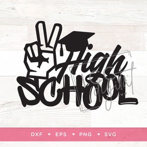 Peace Out High School Digital File, 12th Grade Graduation, Grad Cake ...