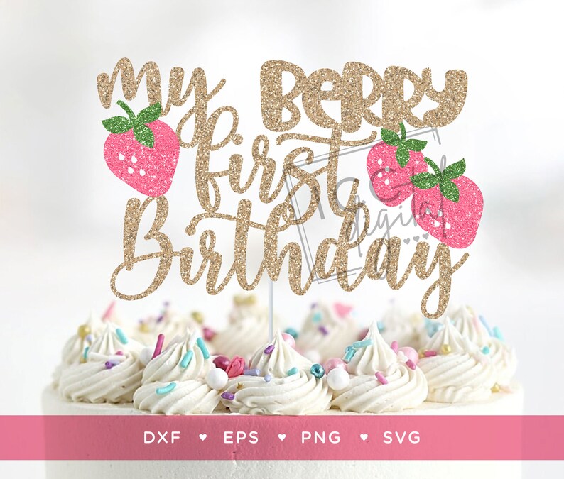 My Berry First Birthday Digital File One Strawberry 1st - Etsy