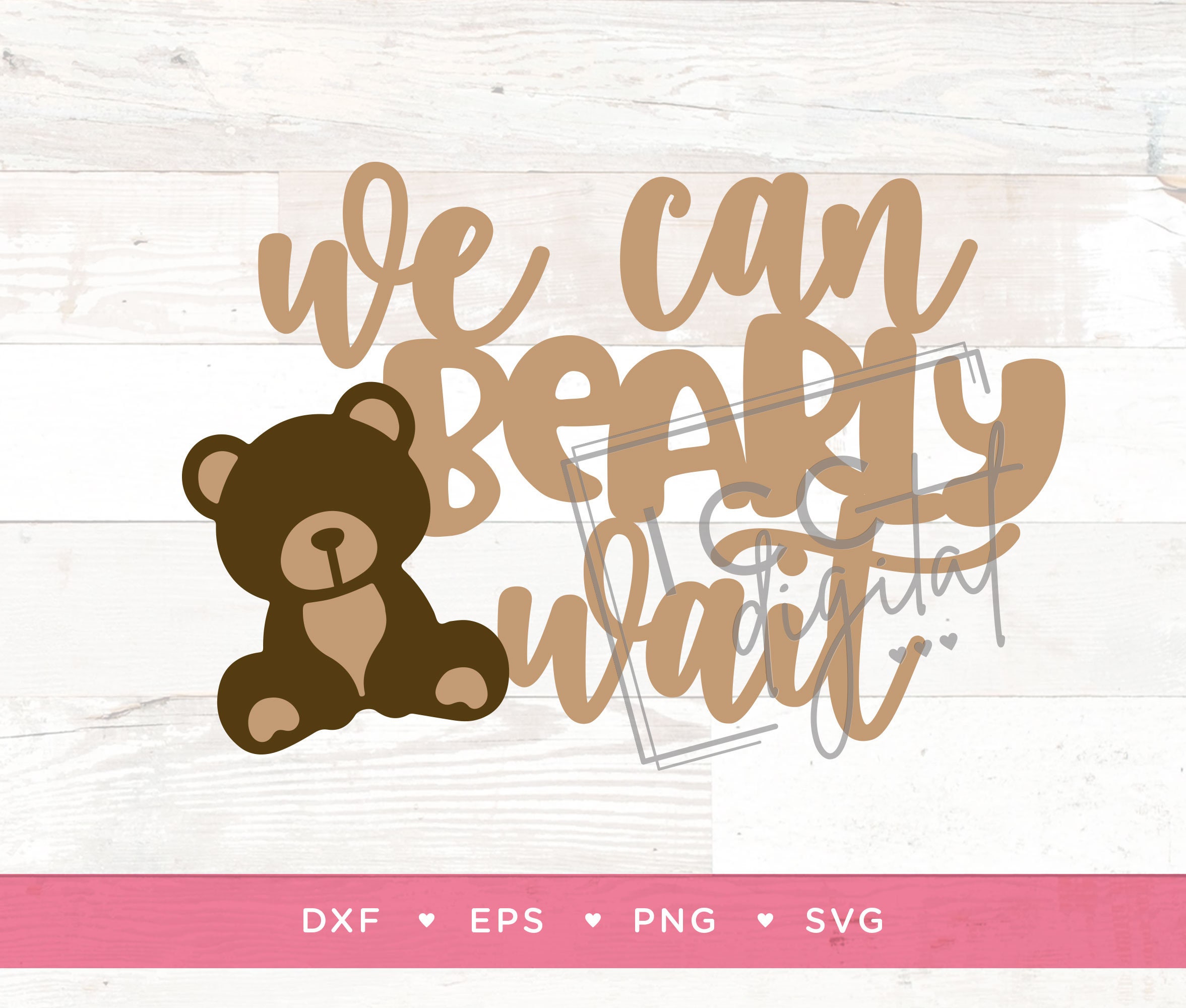 We Can Bearly Wait Digital File, Bearly Wait Cake Topper, Gender Reveal ...