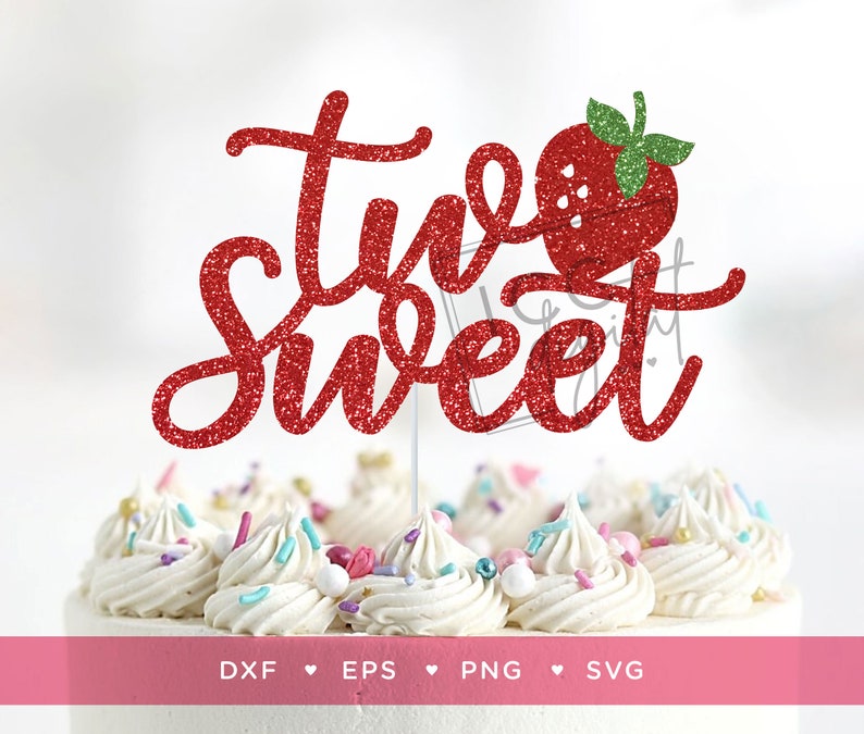 Two Sweet Digital File Berry Two Strawberry Second Birthday - Etsy