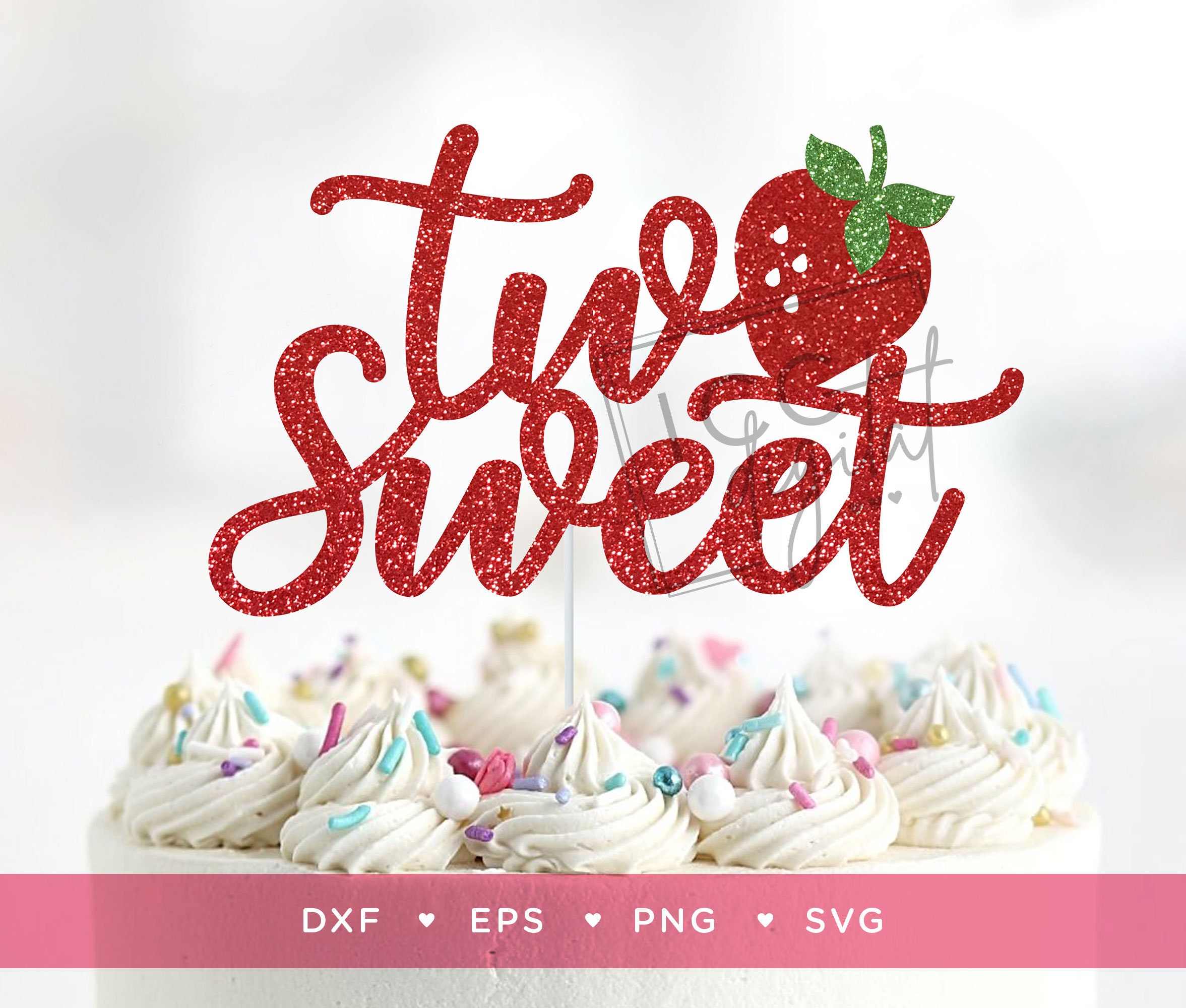 Two Sweet Digital File Berry Two Strawberry Second Birthday - Etsy