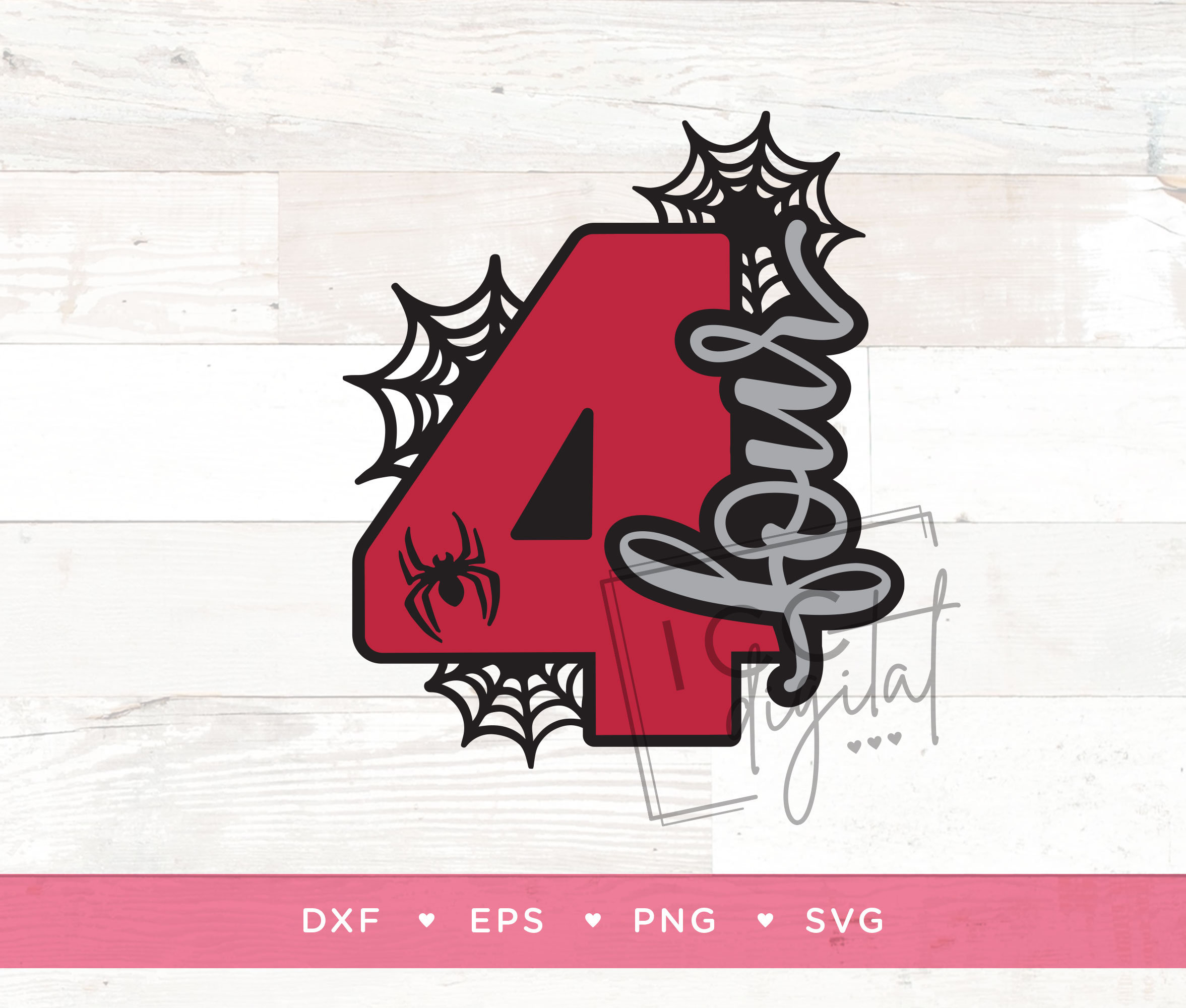 Spider Theme 4th Birthday Digital File, Spider-man Cake Topper, 4th ...