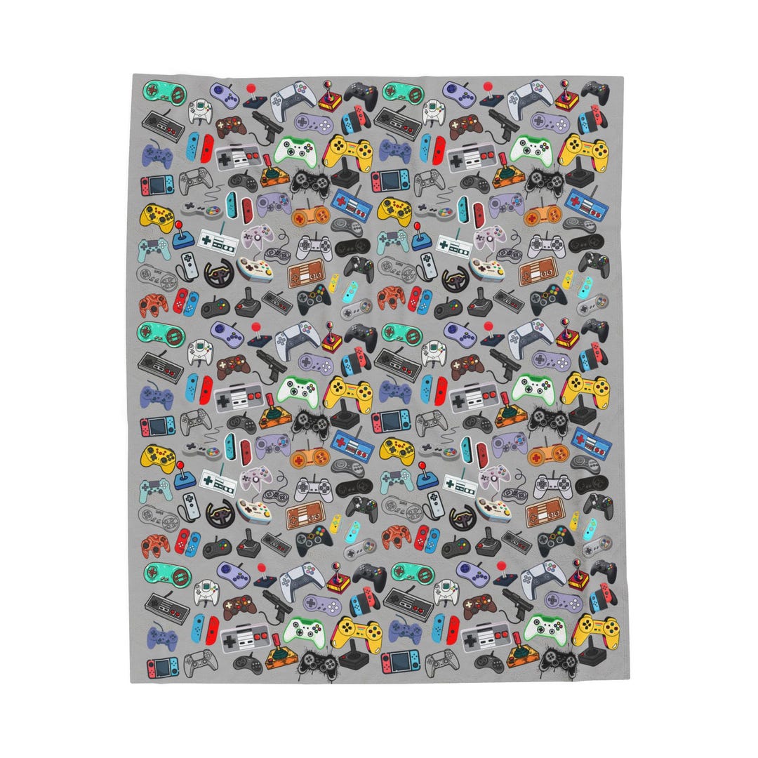 Video Game Controller Throw Blanket Video Game Room Decor Retro Gaming ...