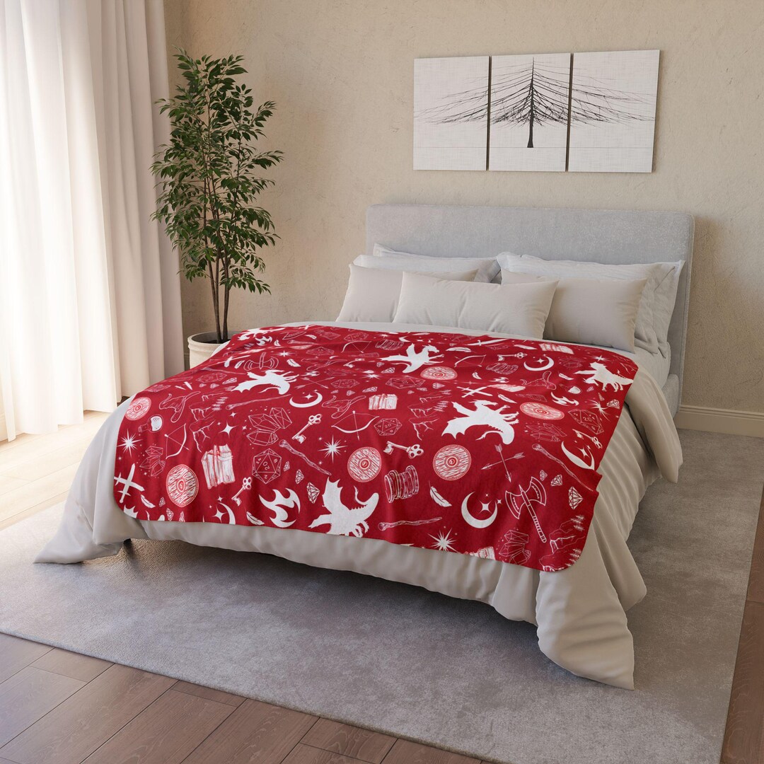 Dungeons and Dragons Cozy Fleece Blanket Fantasy Home Decor D&D Bedding ...