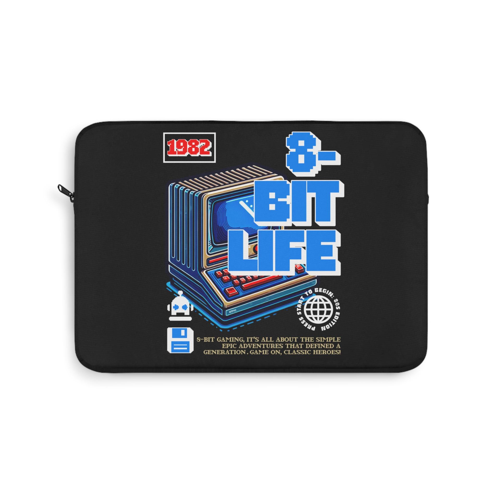 8-bit Life Retro Laptop Bag Unique Vintage Gamer Laptop Sleeve Cool Pixel Art Computer Bag ...