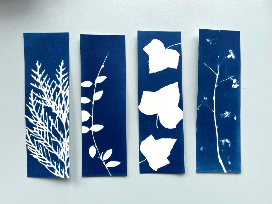 Floral Cyanotype Bookmark - Etsy