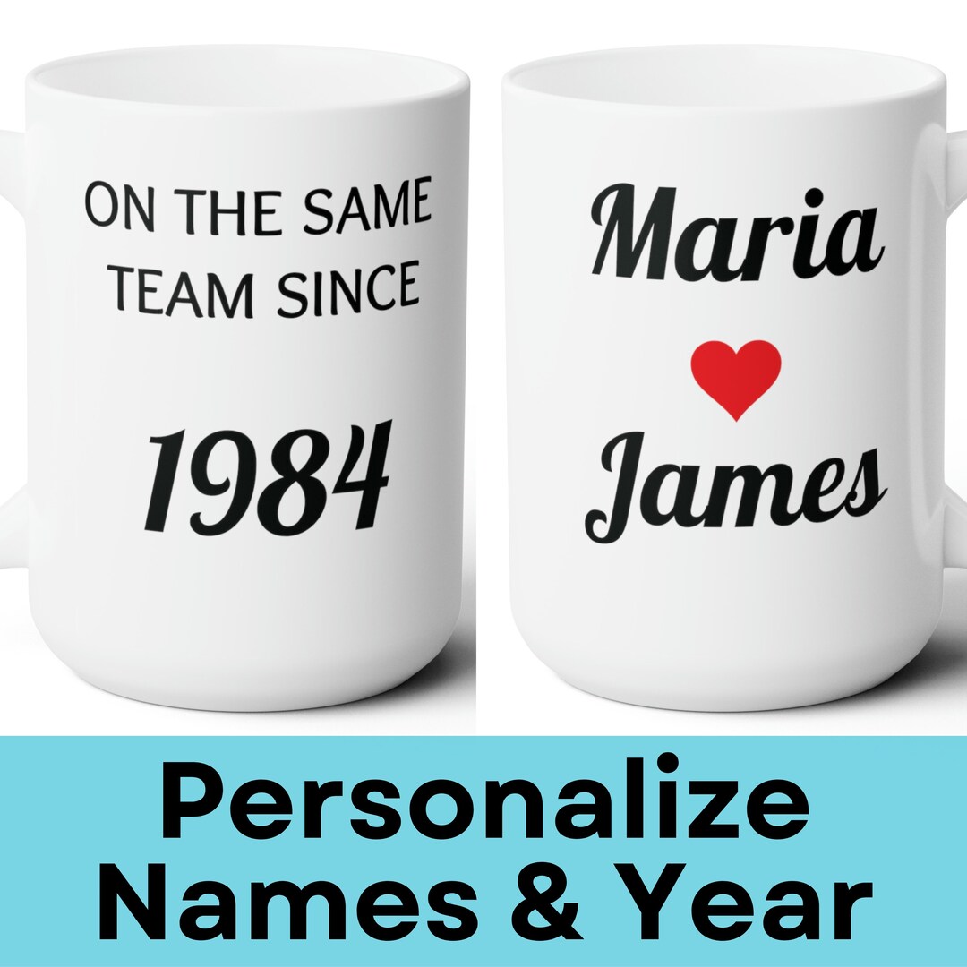Personalized 40th Anniversary Mug, Custom Wedding Anniversary Gift ...
