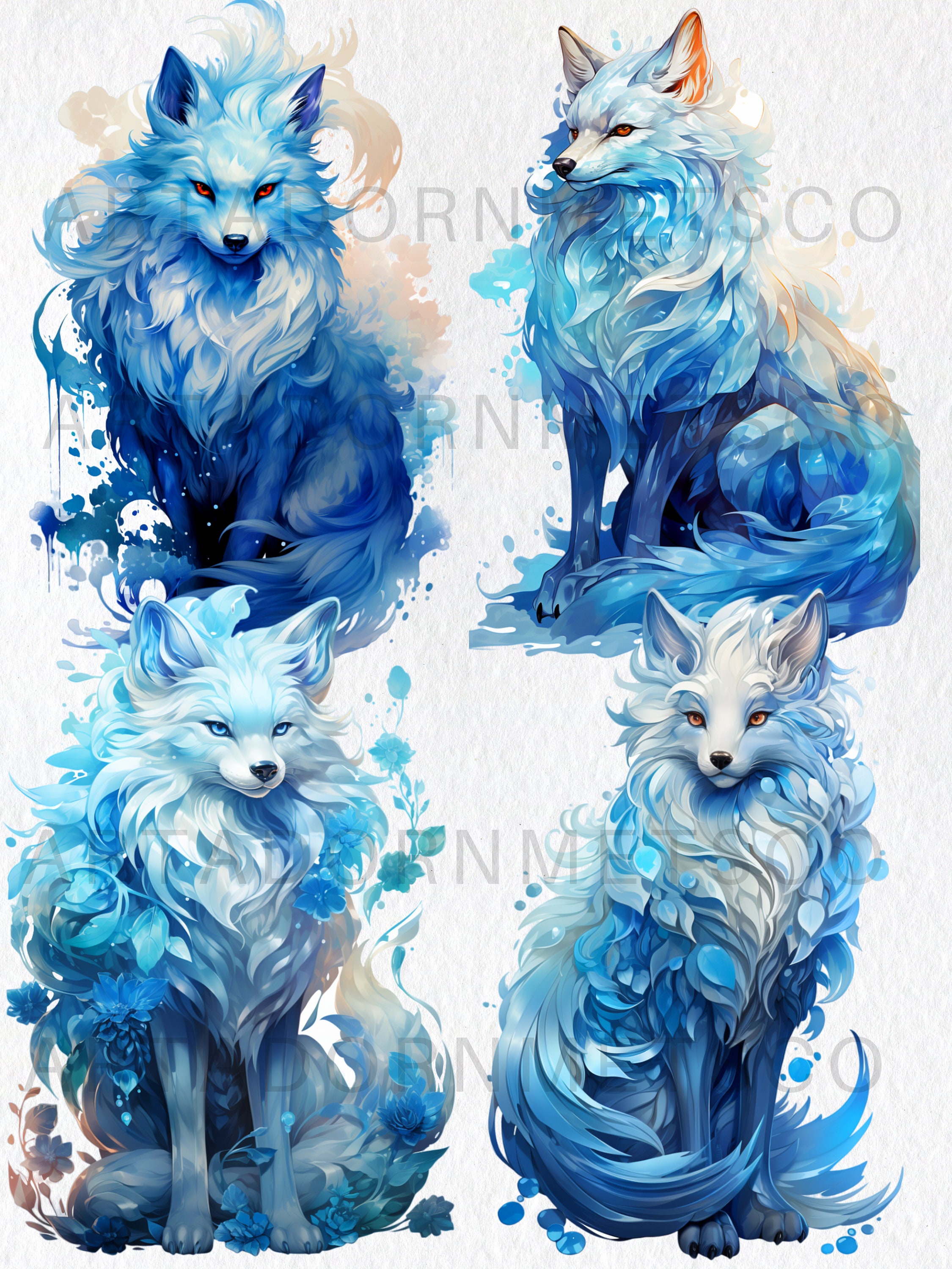 Water Fantasy Fox PNG, Magical Fairytale Illustrations, Cute Storybook ...