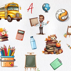 School Clipart Back to School PNG School Supplies Clipart for School ...