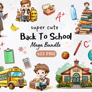 School Clipart Back to School PNG School Supplies Clipart for School ...