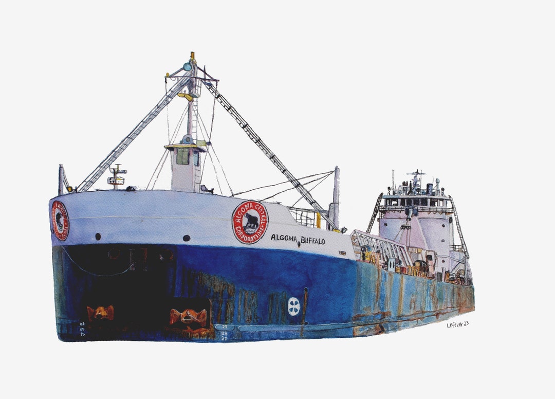 Great Lakes Freighter Print Wall Art Algoma Buffalo Wall Decor Print ...
