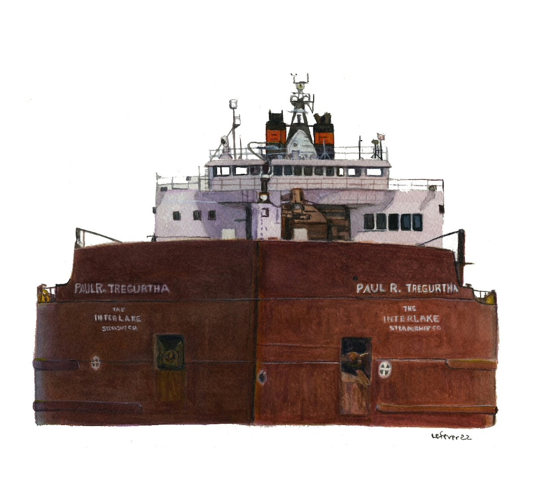 Original Great Lakes Freighter Wall Art Paul R. Tregurtha Painting ...