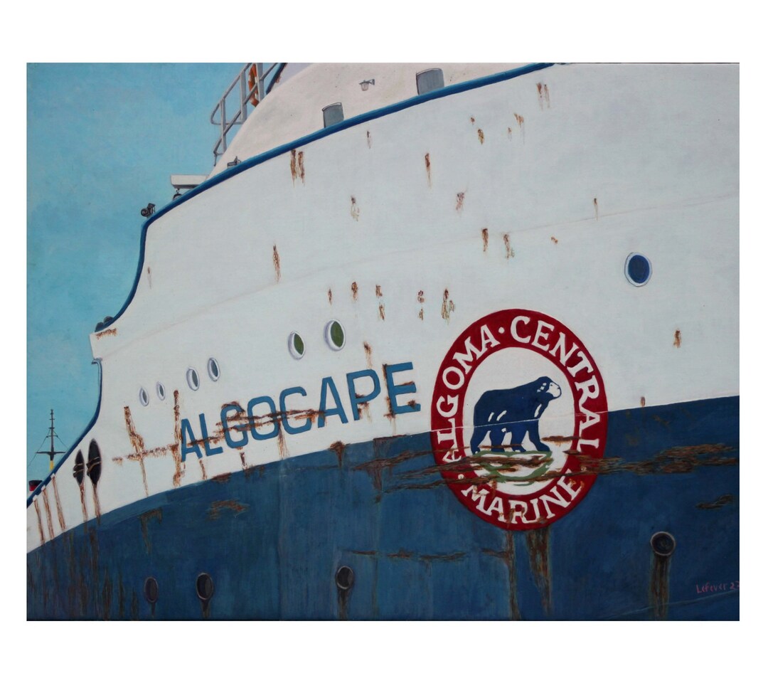 Great Lakes Freighter Print Wall Art Algocape Print Wall Decor Man Cave ...