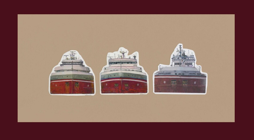 Great Lakes Freighter Refrigerator Magnets Edward L Ryerson, Wilfred ...