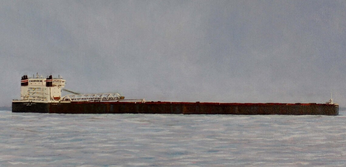 Great Lakes Freighter American Century Wall Decor Print Oil Painting ...